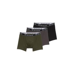 Tom Tailor Herren Mittellange Boxershorts im 3er-Pack, grün, Uni, Gr. S