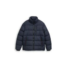 Tom Tailor Herren Puffer-Jacke aus wasserabweisendem Material, blau, Uni, Gr. XXL