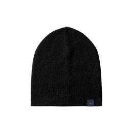 Tom Tailor Herren Beanie Mütze mit Kaschmir-Anteil, schwarz, Uni, Gr. ONESIZE
