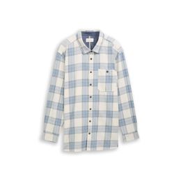 Tom Tailor Herren Plus Size - Hemd mit Karomuster, weiß, Kariert, Gr. 4XL
