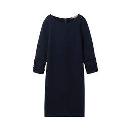 Tom Tailor Denim Damen Mini-Kleid mit 3/4 Arm, blau, Uni, Gr. XS