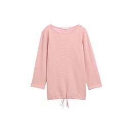 Tom Tailor Damen Langarmshirt mit Knopf-Details, rosa, Uni, Gr. L