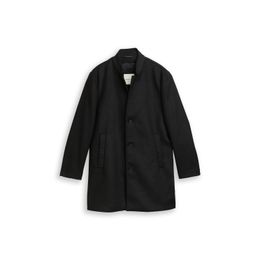 Tom Tailor Denim Herren Mantel in Woll-Optik, schwarz, Uni, Gr. L