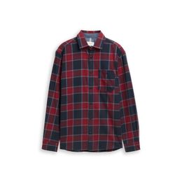 Tom Tailor Herren Comfort Fit Hemd mit Karomuster, blau, Kariert, Gr. XL