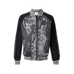 Carlo Colucci Sweatjacke 'Espro' Herren Gr&ouml;&szlig;e S grau / schwarz / wei&szlig;