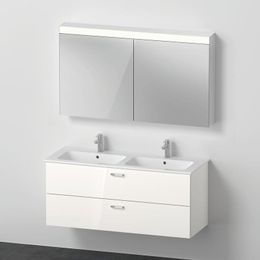 Duravit ME by Starck Doppelwaschtisch mit XBase Schrank, mit Spiegelschrank, XB006804545,