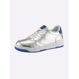 Heine Damen Sneaker, Silberfarben, Gr. 39, Sneakers & Schn&uuml;rer, Material: Rindsleder