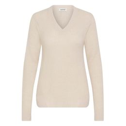 oxmo V-Ausschnitt-Pullover ' OXFSINVI PU 1 ' Damen Gr&ouml;&szlig;e L beige