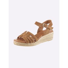Heine Damen Sandalette, Braun, Gr. 38, Sandalen & Sandaletten, Material: Rindsleder