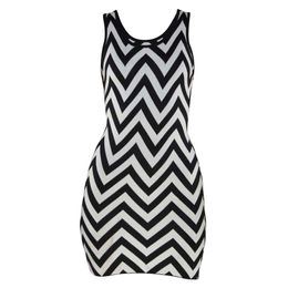 TOOche Strickkleid 'ZigZag' Damen Gr&ouml;&szlig;e S hellgrau / schwarz