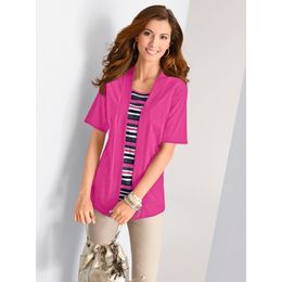 WITT Damen 2-in-1-Shirt mit gestreiftem Einsatz, pink, Gr&ouml;&szlig;e 44