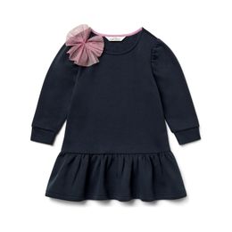 Tchibo - Kinder-Sweat-Kleid mit Schleife - Mädchen - Gr. 110/116 - dunkelblau