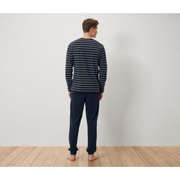 Tchibo - Pyjama mit B&uuml;ndchen - Herren - Gr. L - dunkelblau