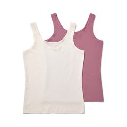 Tchibo - 2 Wende-Hemdchen - Damen - Gr. M - creme
