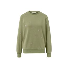 Tchibo - Besticktes Sweatshirt - Damen - Gr. XL - olivgrün/geblümt