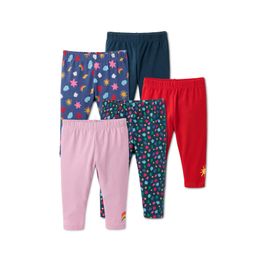 Tchibo - 5 Jersey-Leggings aus Bio-Baumwolle - Mädchen - Gr. 86/92 - dunkelblau/print