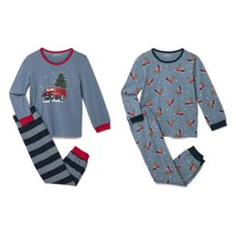 Tchibo - 2 Kinder-Pyjamas - Herren - Gr. 134/140 - dunkelblau