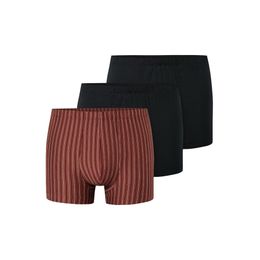 Schiesser Boxershorts Herren Gr&ouml;&szlig;e S kupfer / schwarz / wei&szlig;