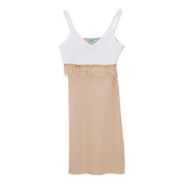 Tooche Cocktail Dress female Beige size M