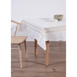 bonprix Jacquard Tischdecke mit Glanzgarn, wei&szlig;