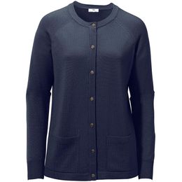 Peter Hahn - Strickjacke aus 100%Schurwolle Pure Tasmanian Wool, blau, Gr. 36 / S - Schurwolle