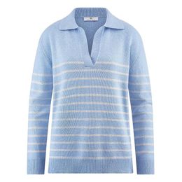 Peter Hahn - Polo-Pullover, blau, Gr. 46 / L - Wolle