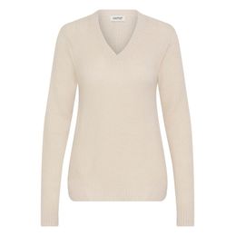 oxmo V-Ausschnitt-Pullover ' OXFSINVI PU 1 ' Damen Gr&ouml;&szlig;e M beige
