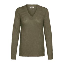 oxmo V-Ausschnitt-Pullover 'OXFSINVI PU 1 ' Damen Gr&ouml;&szlig;e M oliv