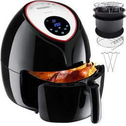 Monzana Heißluftfritteuse 9in1 Schwarz 1850W mit 9-tlg Zubehör