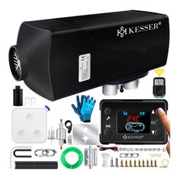 Kesser® Standheizung 5 & 8KW für Diesel Diesel-Heizung mit LCD-Display und Fernbedienung Lufterhitzer mit Schalldämpfer für Auto PKW LKW Wohnmobil Heizung & Timer sowie Thermostat 12V/24V KFZ