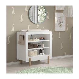 JAXX SMILE Wickelkommode mit 3 offenen Fächern, Ausf. MDF weiß lackiert