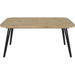 Kulissentisch ByLiving "Life", braun (artisan eiche, schwarz, artisan eiche), H:76cm T:90cm, Tische, Rechteckiger Esstisch Esstisch, mit Synchronauszug, ausziehbar von 160 auf 240 cm, Artisan Eiche