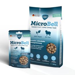 Marsavet MicroBell – Veganes Hundefutter-Set mit mikrobiellem Protein: Vegane MicroBell Trockenfutter 900 g + Snacks 100 g für Hunde