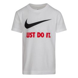 T-Shirt Nike Sportswear "NKB SWOOSH JDI Short -Sleeve TEE - für Kinder", Jungen, Gr. 6 (116), weiß, Obermaterial: 100% Baumwolle, Rundhals, Shirts, für Kinder