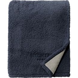 Wohndecke HECHTER PARIS "0238003", blau (marine), B:150cm L:200cm, Polyester, Wohndecken, Sherpa Wohndecke, Kuscheldecke, superweich, bequem, wohlig warm