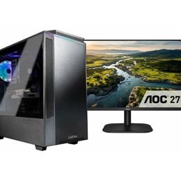 Captiva Business-PC-Komplettsystem "Power Starter I75-079 TFT Bundle", Energieeffizienz: E (A-G), schwarz, Microsoft Windows 11 Home (64 Bit), 16 GB RAM 500 GB SSD, Computer_Komplettsysteme