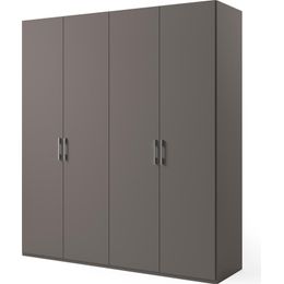 Drehtürenschrank "Henderson", grau (graphit), B:201cm H:223cm T:60cm, Holzwerkstoff, SET ONE BY Musterring, Schränke, in 2 Breiten, inkl. Fachböden und Kleiderstangen
