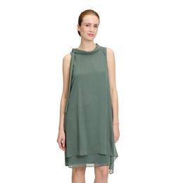 Cocktailkleid Vera Mont "Damen Cocktailkleid ohne Arm", Damen, Gr. 48, Normalgrößen, grün (eucalyptus leaf), Chiffon, Obermaterial: 100% Polyester. Futter: 100% Polyester., figurumspielend kurz, amerikanischer Ausschnitt, Kleider, Schluppe