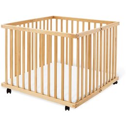 Laufgitter Pinolino "Lexus, 100x100 cm", Baby, braun (buche, klar lackiert), Laufställe, faltbar; Made in Europe