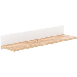 Wandregal Paidi "YOLANDA in Weiß mit Eiche-Dekor, 90 cm Breite, Schweberegal", weiß (kreideweiß, eiche, montana), B:90 H:13,9 T:21,6, Regale, stabiles Hängeregal aus Holz, 20 Kg Tragkraft, Wandboard