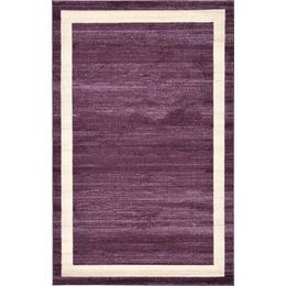 Teppich "Good Times, LAGERRÄUMUNG", lila (violett, elfenbeinfarben), B:152cm H:13mm L:244cm, Polypropylen (PP), MyFlair MÖBEL & ACCESSOIRES, Teppiche, Kurzflor, gewebt, melierte Optik, mit Bordüre