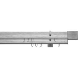 Gardinenstange Indeko "Inline" Gr. 1, silber (edelstahlfarben, silberfarben), L:120cm, Aluminium, Gardinenstangen, Innenlauf Komplett-Set inkl. Gleitern und Montagematerial