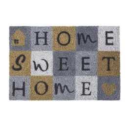 Fußmatte ANDIAMO "Kokos Home", bunt (multi), B:40cm H:17mm L:60cm, Kokos, Teppiche, Schmutzfangmatte, mit Spruch, In- und Outdoor geeignet