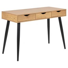 Schreibtisch ACTONA GROUP "Neptun", beige (, schwarz, schwarz), B:110cm H:77,1cm T:50cm, Tische, Bürotisch, Arbeitstisch, mit 3 Schubladen, Breite 110 cm