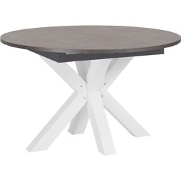 Mäusbacher Esstisch MÄUSBACHER, grau (tischplatte: keramik dunkel), B:130cm H:78cm T:130cm, Tische, Untergestell Sternform