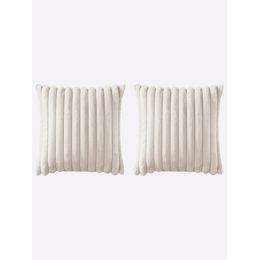 Kissenhülle HEINE HOME, beige (creme), B:40cm L:40cm, Polyester, 100% Polyester, Kissenbezüge