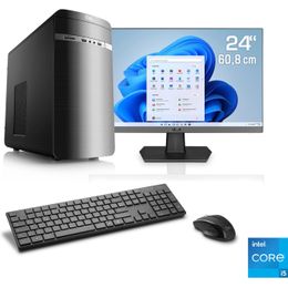 CSL PC-Komplettsystem "Speed V25885", Energieeffizienz: E (A-G), grau (anthrazit), Microsoft Windows 11 Home (64 Bit), 8 GB RAM 500 GB SSD, Computer_Komplettsysteme