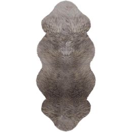 Fellteppich Heitmann Felle "Lammfell KK 1,5 - Premium Qualität" Gr. 41, grau (taupe), B:68cm H:70mm L:140cm, Lammfell, Teppiche, echtes Austral. Lammfell, besonders weich, auch ideal als Bettvorleger
