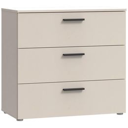 Kommode FORTE "Ingalil", beige (sand), B:80,2cm H:73,8cm T:41,3cm, Dekorfolie, Spanplatte, Sideboards, Kommode, B/H/T 80,2/73,8/41,3