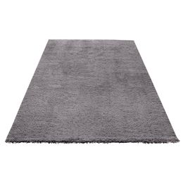 Teppich my home "Desner, Hochflor Teppiche" Gr. 7, grau, B:240cm H:35mm L:320cm, Kunstfaser, Teppiche, Mikrofaser, weich, flauschig, Wohnzimmer, Schlafzimmer, Kinderzimmer